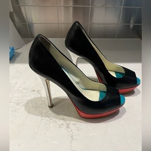 Loriblu | Shoes | Loriblu Multicolor Leather Peep Toe Platform Pumps It ...